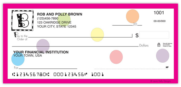 Polka Dotted Monogram Personal Checks | Promise Checks