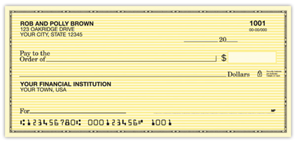 Yellow Safety Personal Checks | Promise Checks