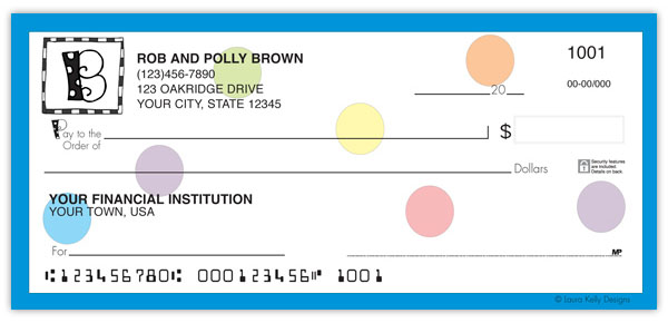 Polka Dotted Monogram Personal Checks | Promise Checks